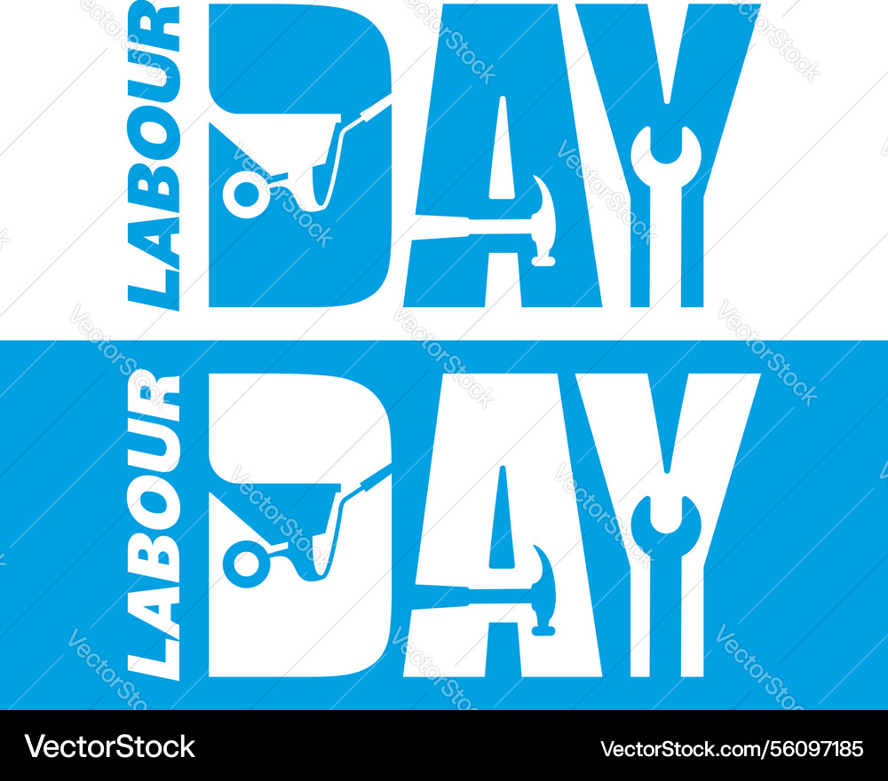 Happy Labor Day Word Art Royalty Free Vector Image