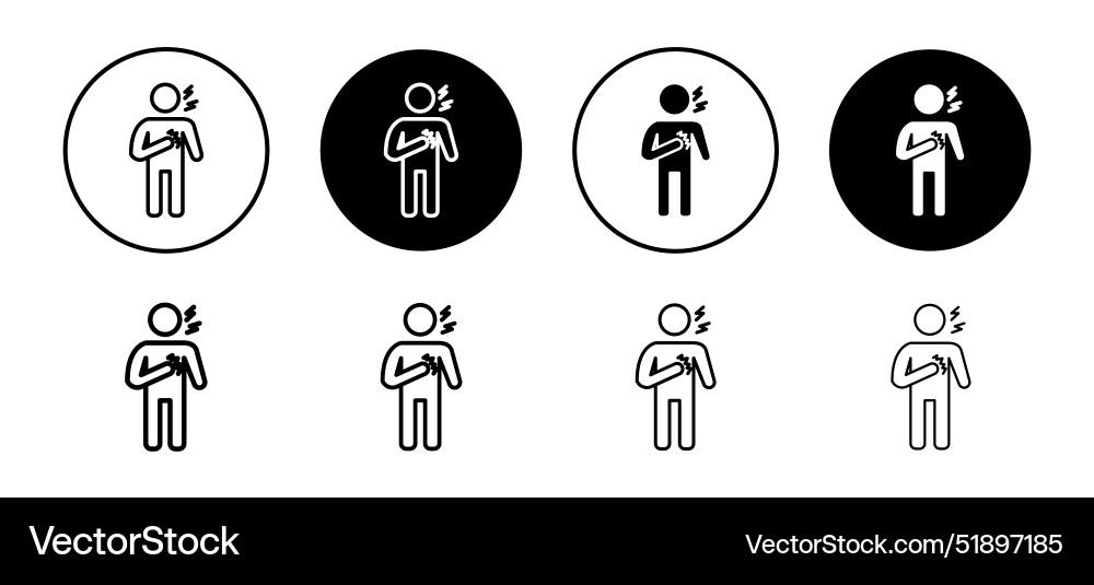 Heart attack icon set collection for web Vector Image