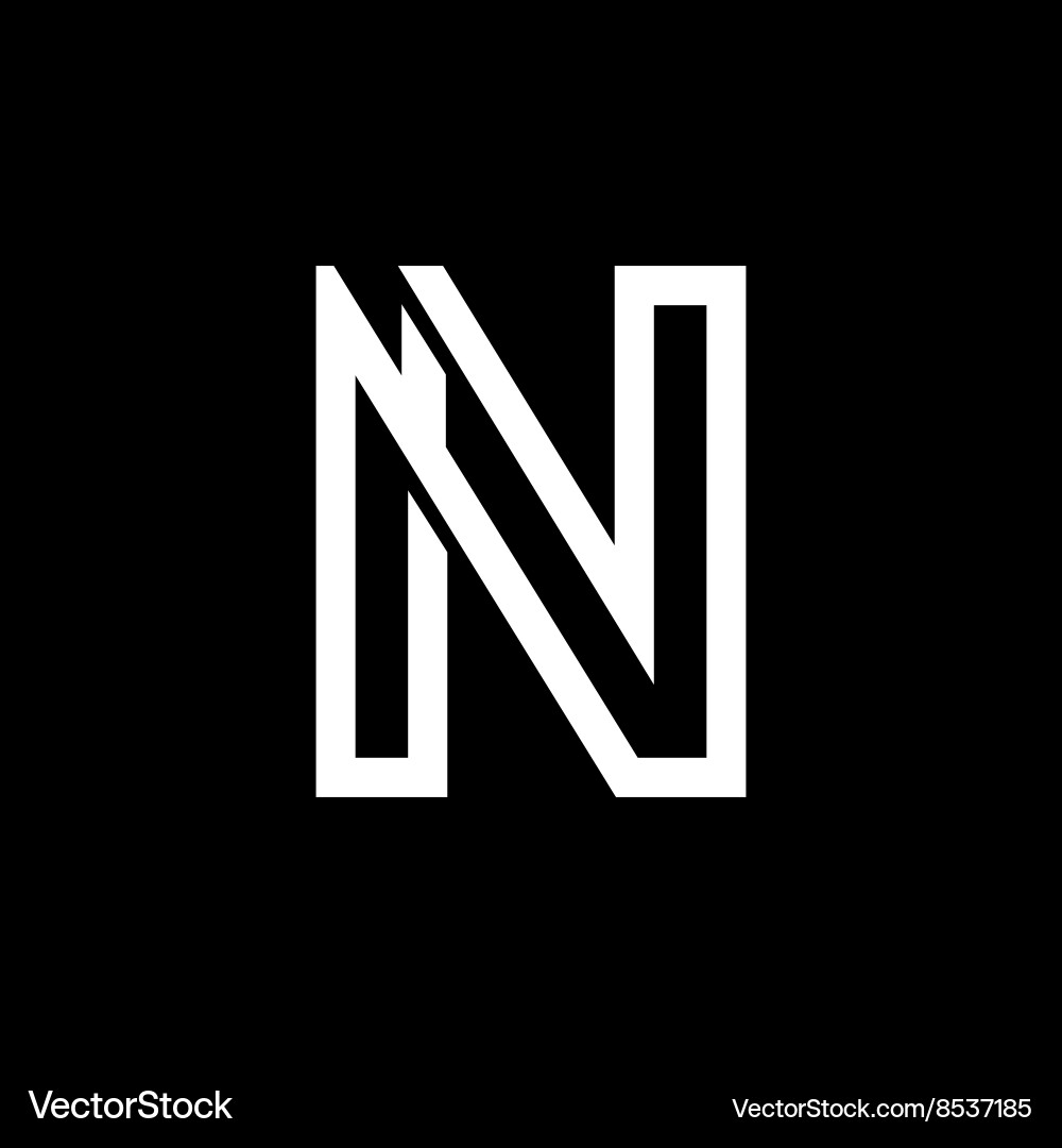 Interwoven N Monogram Royalty Free Vector Image