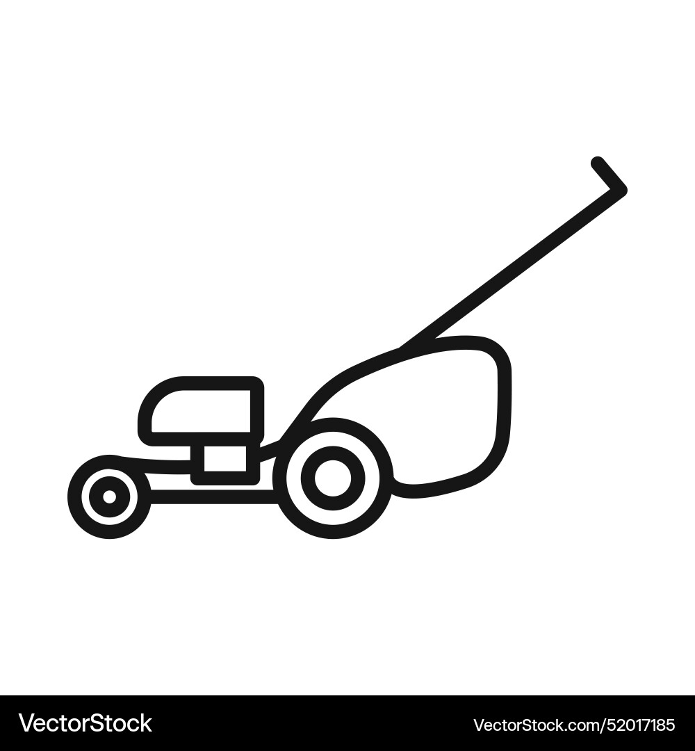 Lawn mower icon black line art Royalty Free Vector Image