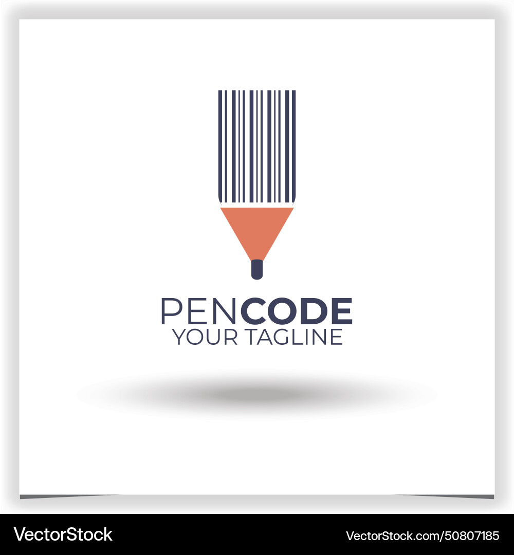 Pen code logo design template Royalty Free Vector Image