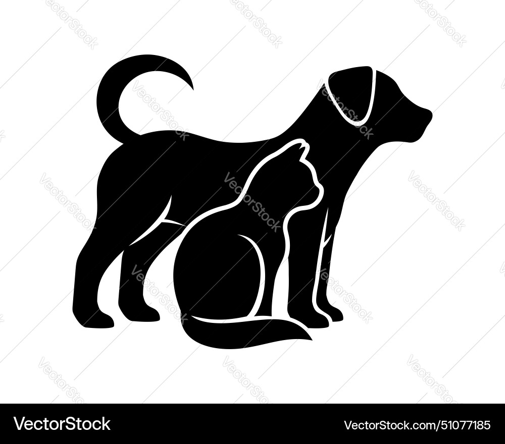Pets icon cat with dog Royalty Free Vector Image