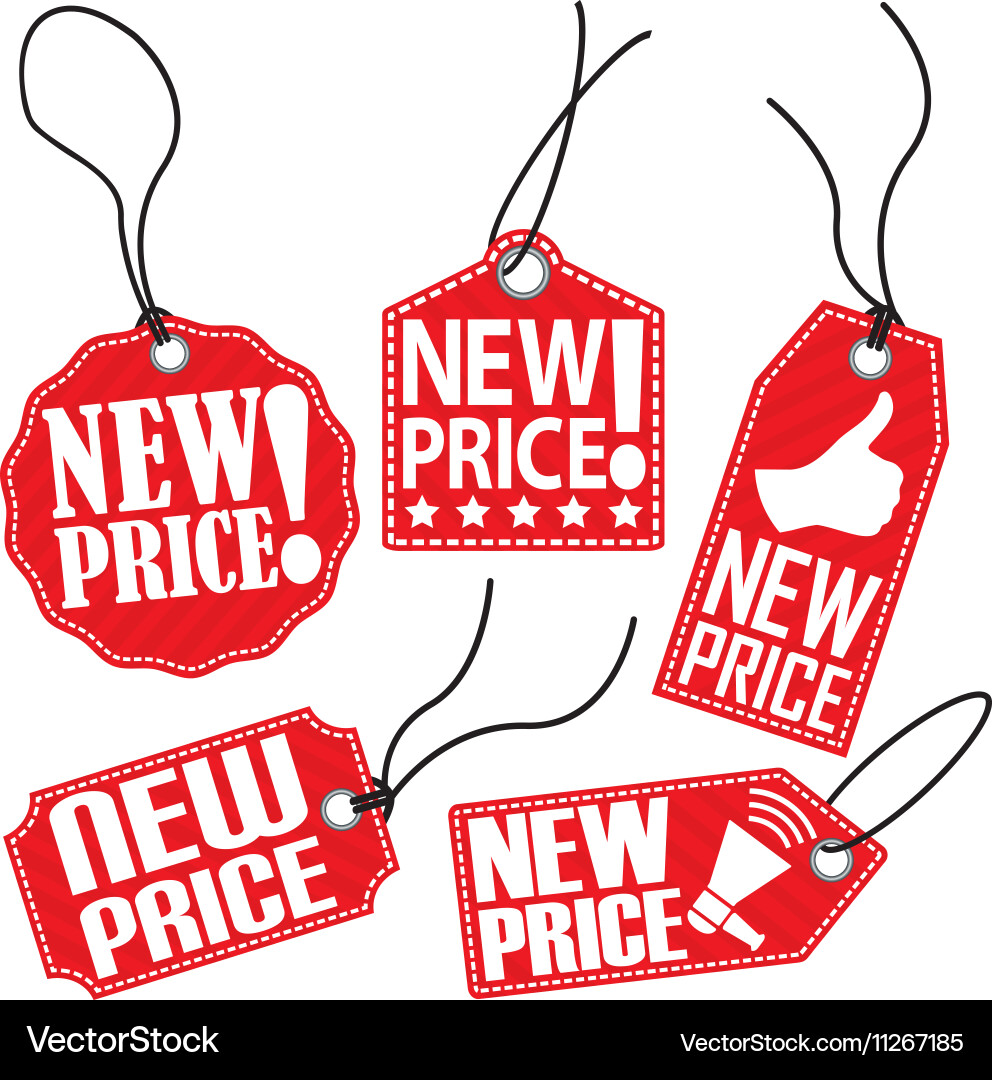 Red Price Tags Set Royalty Free Vector Image - VectorStock