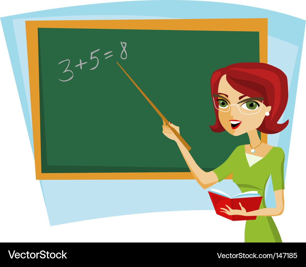 School teacher at blackboard Royalty Free Vector Image