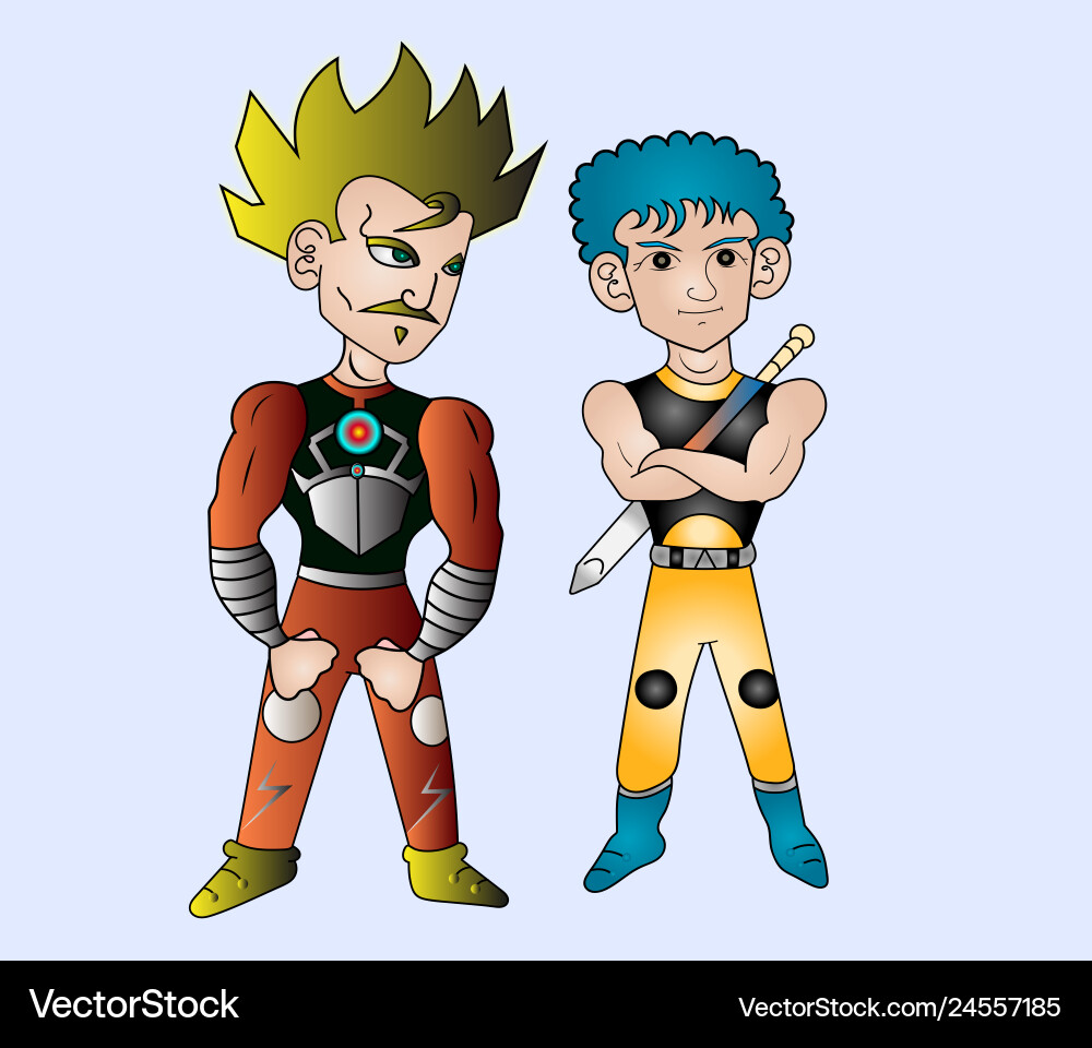 Two super heroes set - image Royalty Free Vector Image