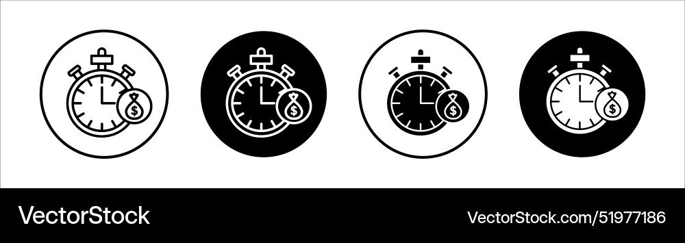 Deposit period flat line icon set Royalty Free Vector Image