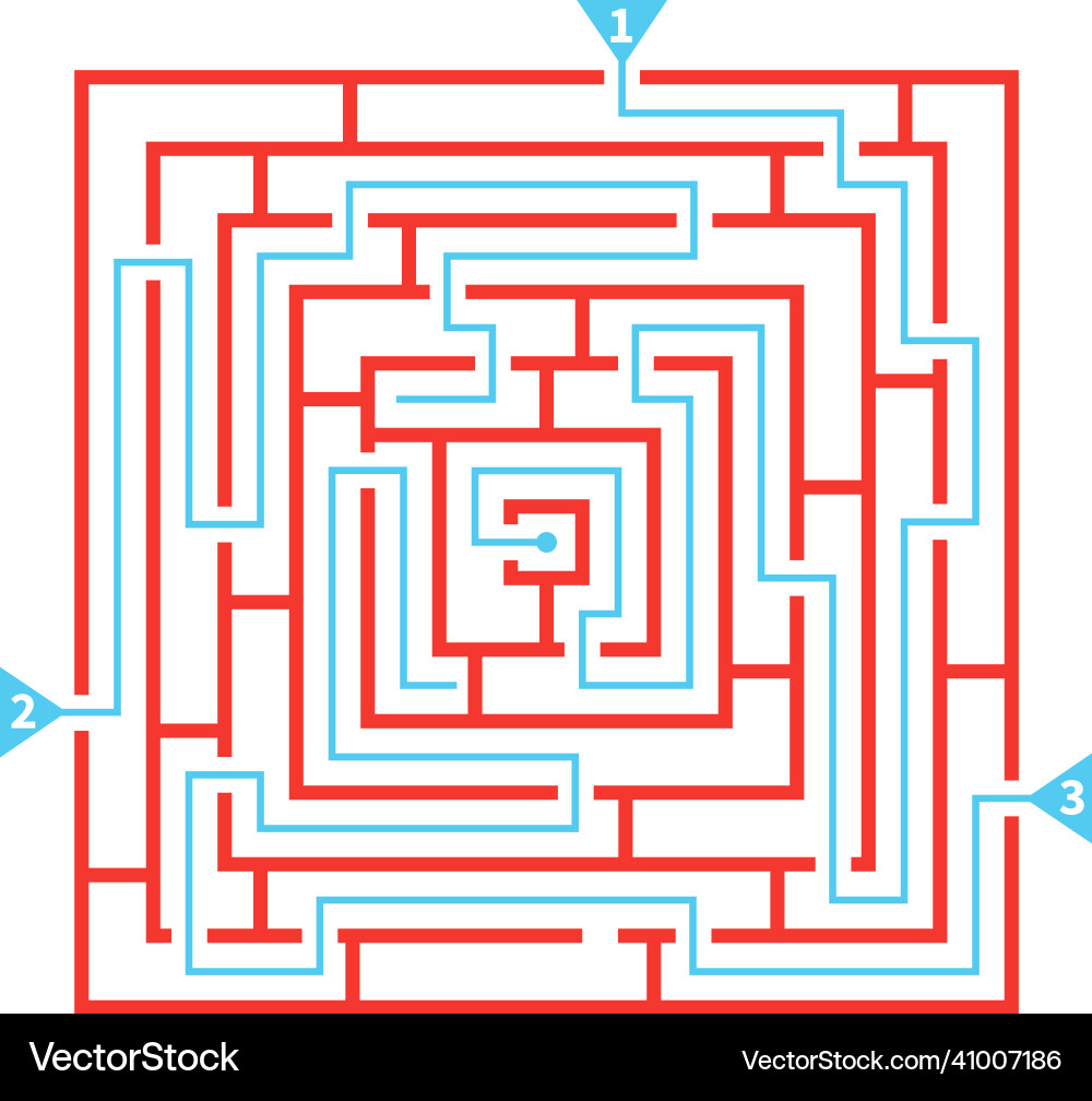 Flat maze Royalty Free Vector Image - VectorStock