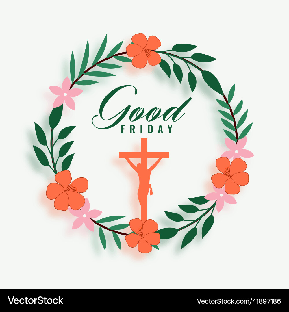 Good friday flower decorative card design Vector Image