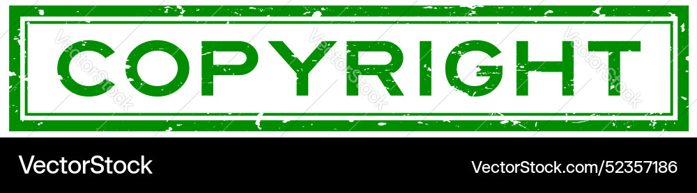Grunge green copyright word square rubber stamp Vector Image
