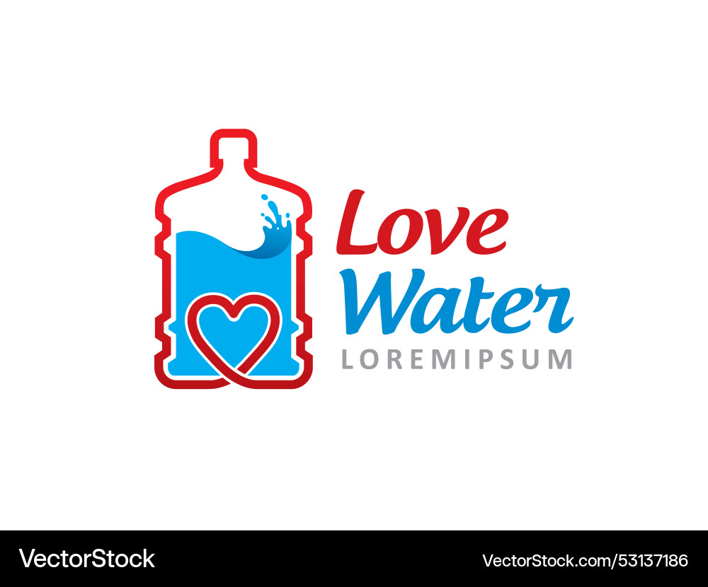 Love water logo symbol or icon template Royalty Free Vector