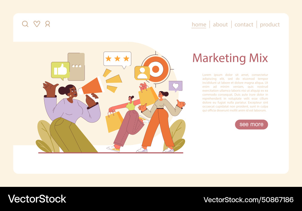 Marketing mix strategy exuberant announcement Vector Image