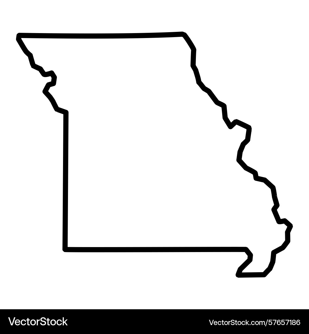 Missouri state outline map Royalty Free Vector Image