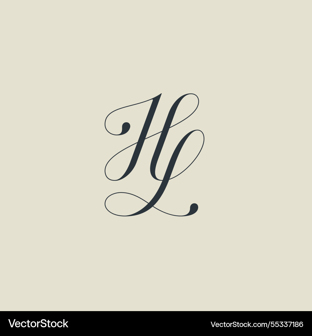 Monogram letters hl Royalty Free Vector Image - VectorStock