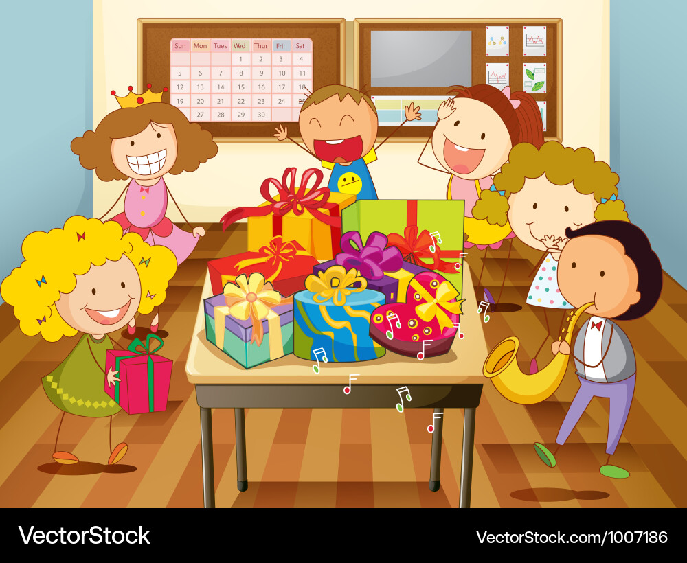 Party classroom Royalty Free Vector Image - VectorStock
