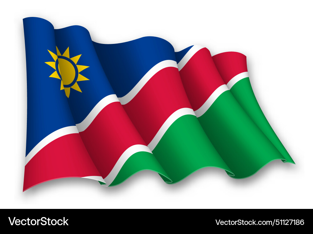 Realistic waving flag of namibia Royalty Free Vector Image