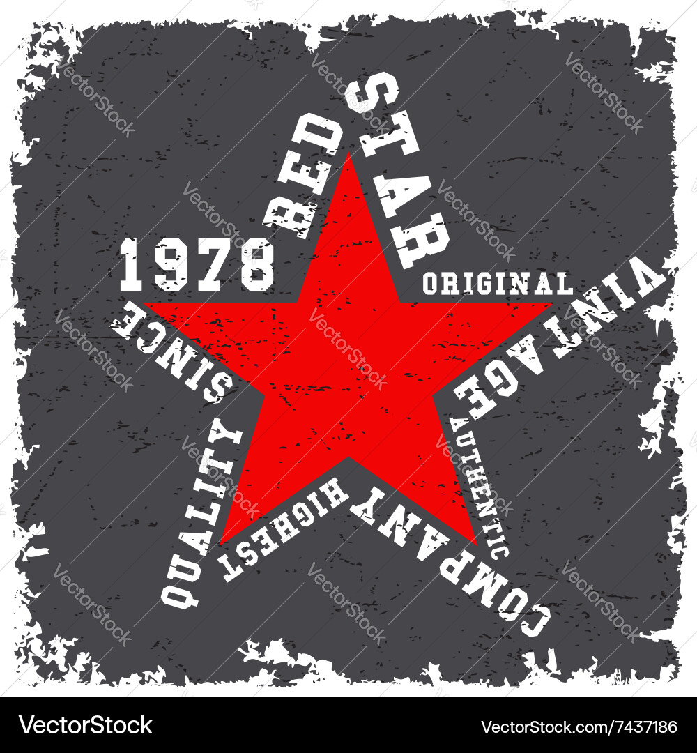 Red star vintage Royalty Free Vector Image - VectorStock