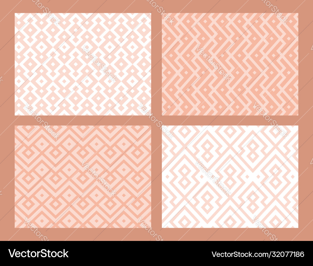 Sand color geometric seamless patterns Royalty Free Vector