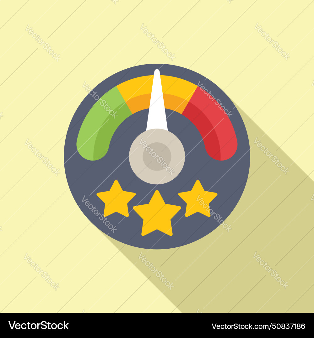 Stars level survey icon flat star button Vector Image