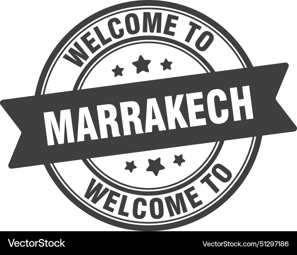 Welcome to marrakech stamp marrakech round sign Vector Image