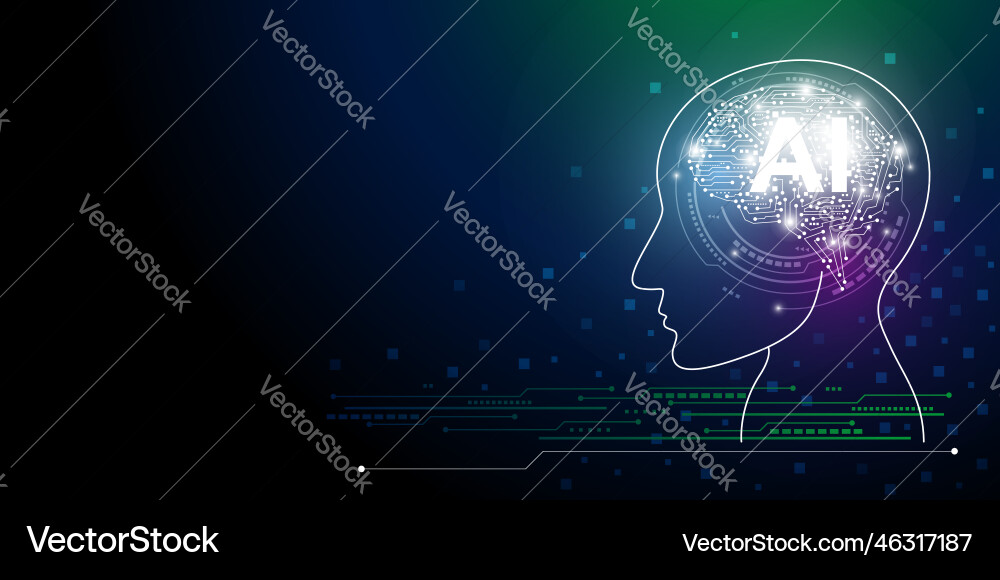 Ai technology artificial intelligence banner Vector Image
