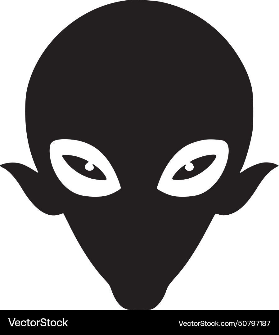 Alien - minimalist and flat logo Royalty Free Vector Image
