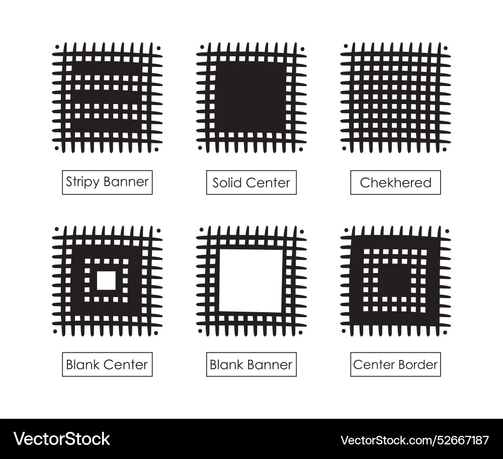 Black abstract cartoon emblem banners set Vector Image
