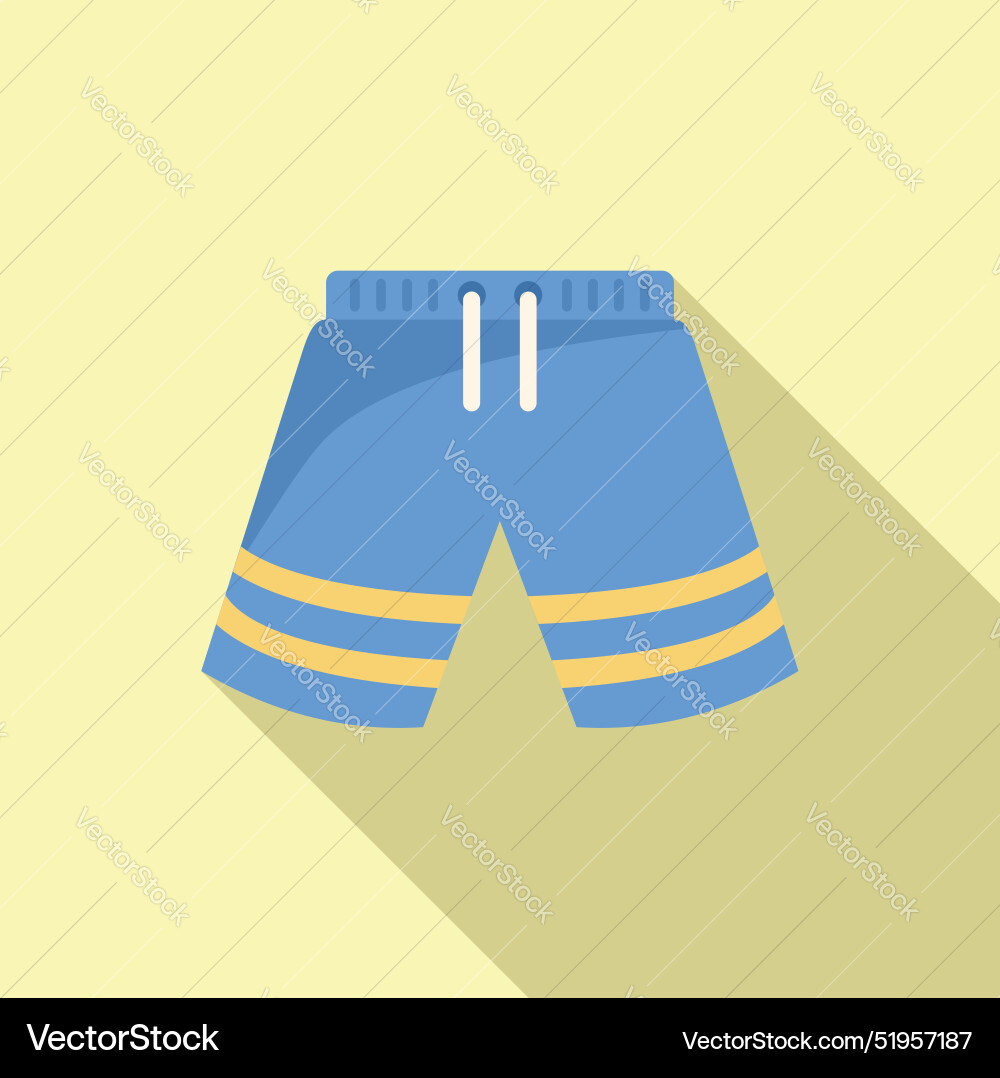 Blue shorts with yellow stripes for summer Vector Image