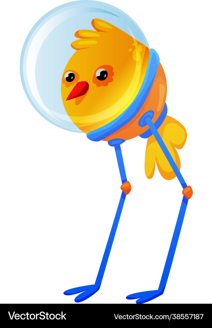 Cartoon chicken alien Royalty Free Vector Image