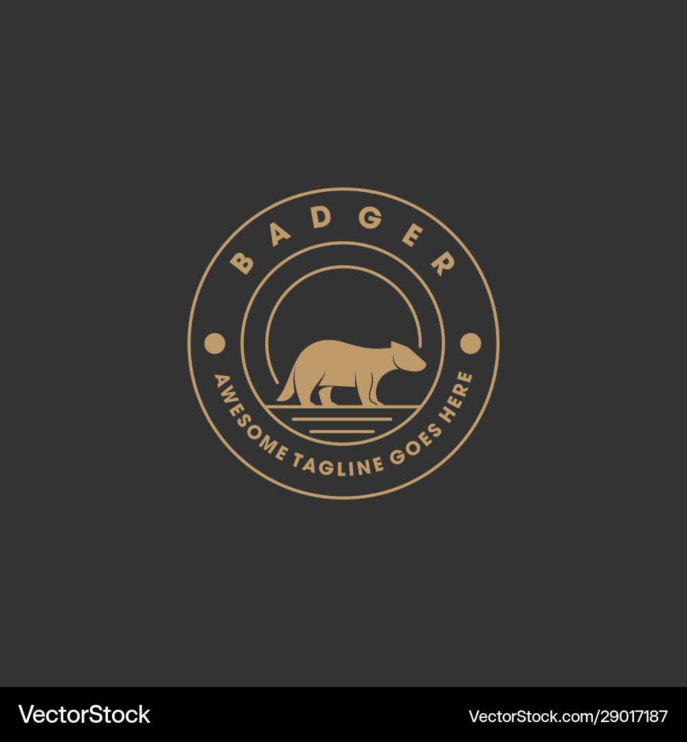 Logo badger vintage badge Royalty Free Vector Image