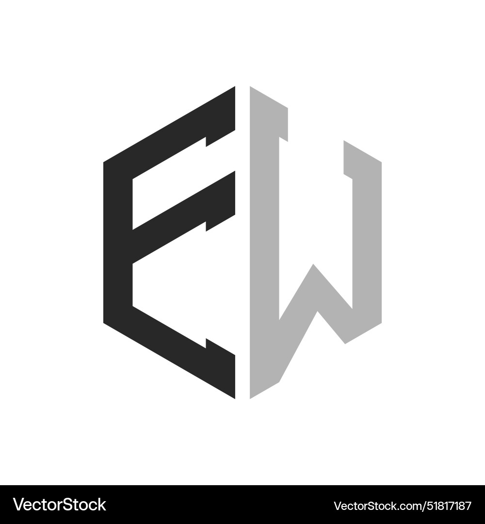 Modern unique hexagon letter ew logo design Vector Image