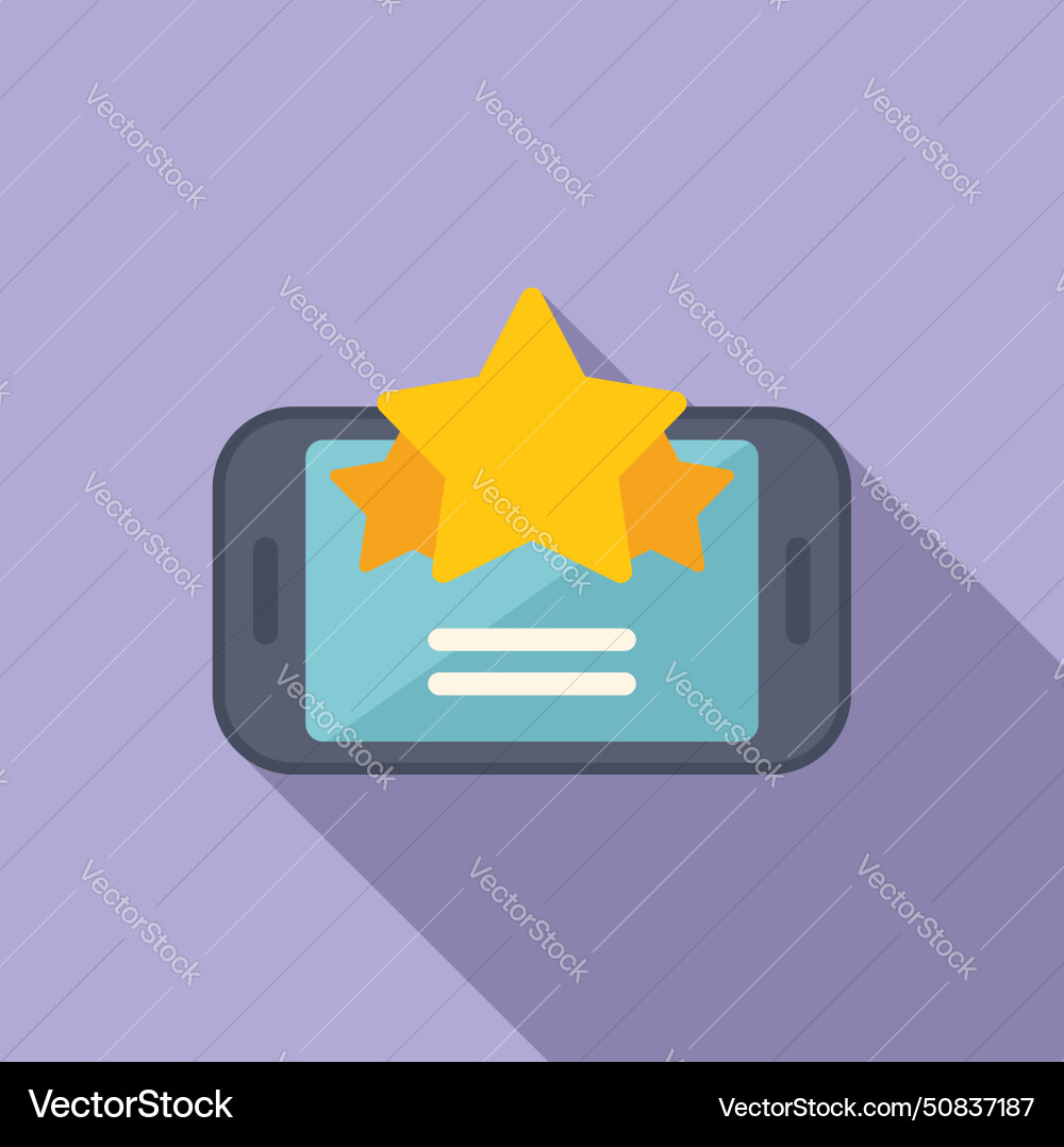 Online smartphone rating icon flat star Royalty Free Vector