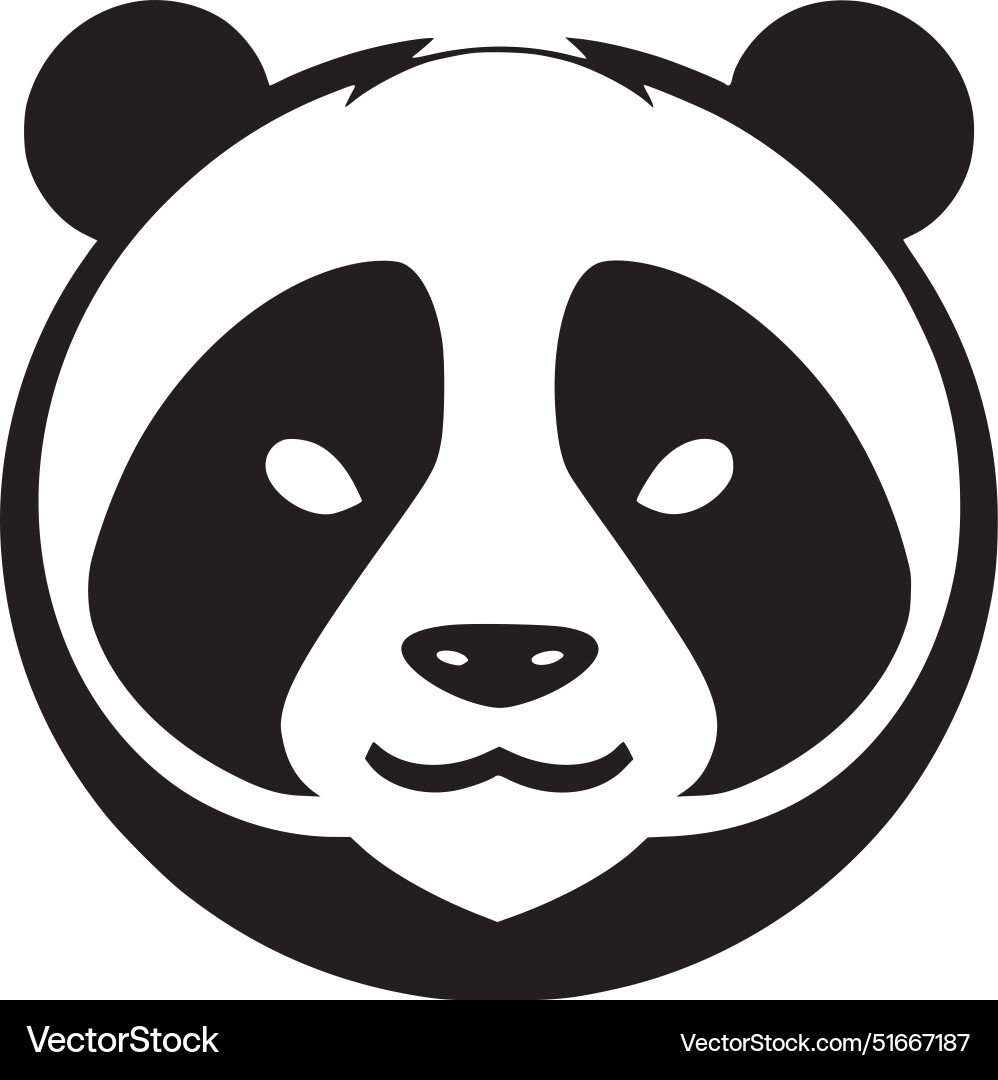 Panda - black and white Royalty Free Vector Image