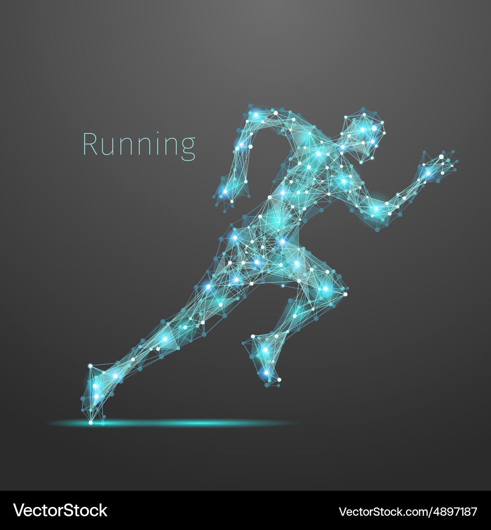 Polygonal running man Royalty Free Vector Image