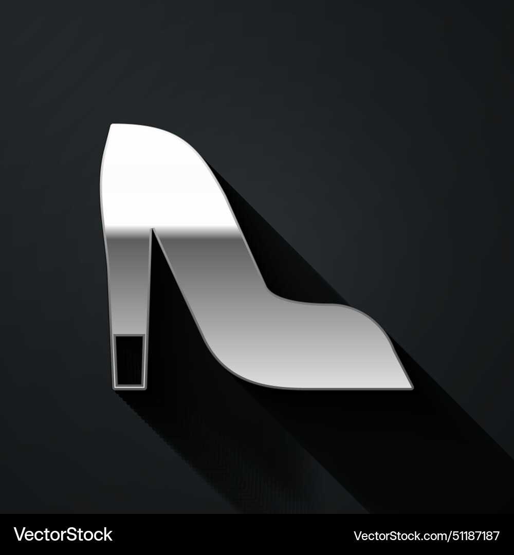 Silver woman shoe with high heel icon isolated Vector Image