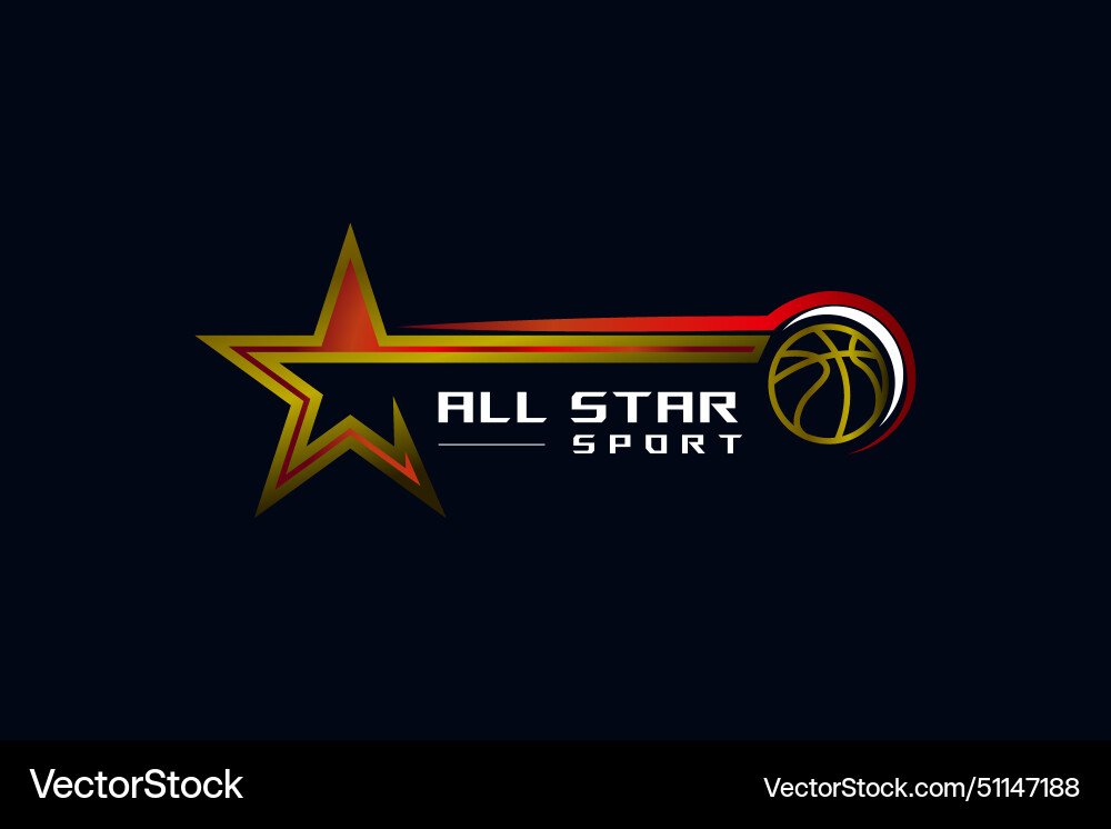 All star basketball sport gradient design template