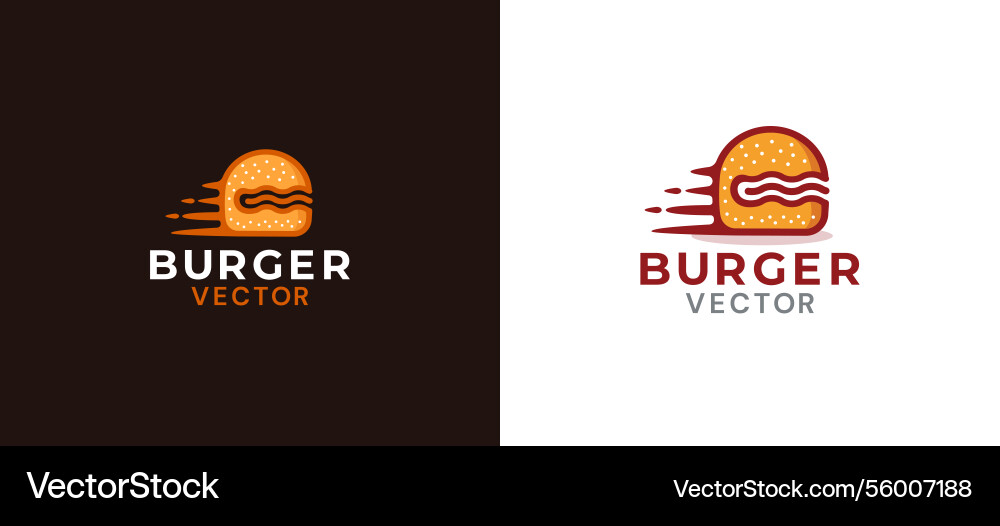 Burger house logo design Royalty Free Vector Image