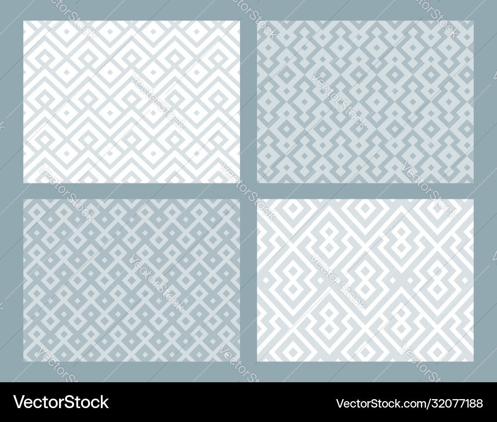 Grey geometric seamless patterns Royalty Free Vector Image