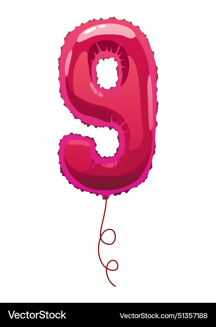 Helium pink balloons number realistic design Vector Image