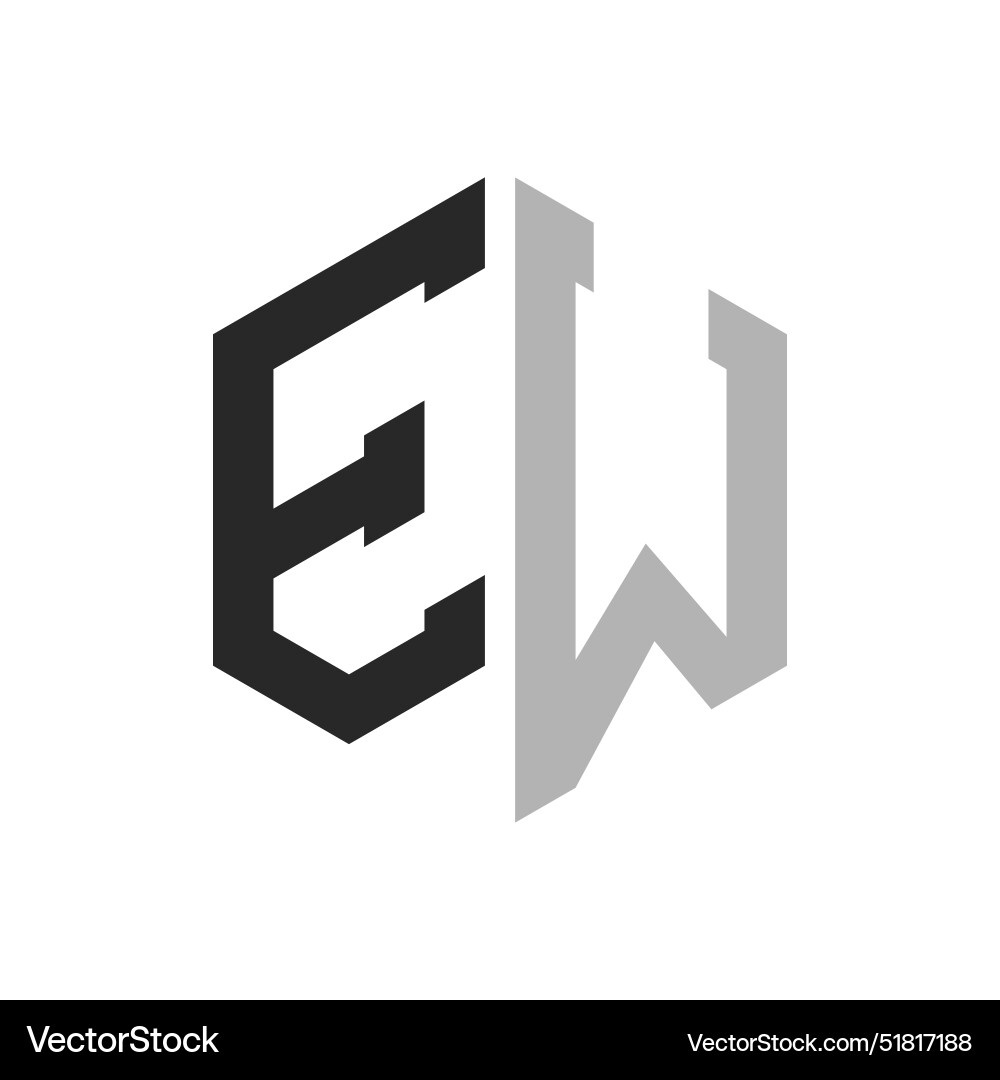 Modern unique hexagon letter ew logo design Vector Image
