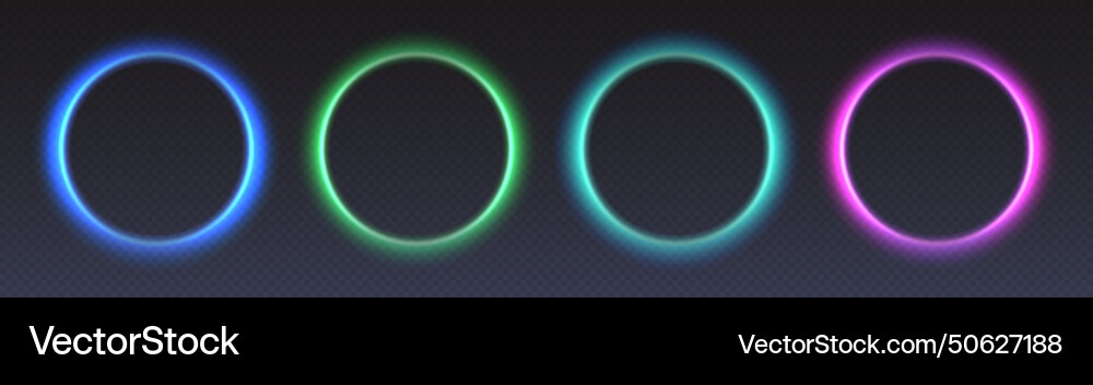Neon glowing circle frames futuristic gradient Vector Image