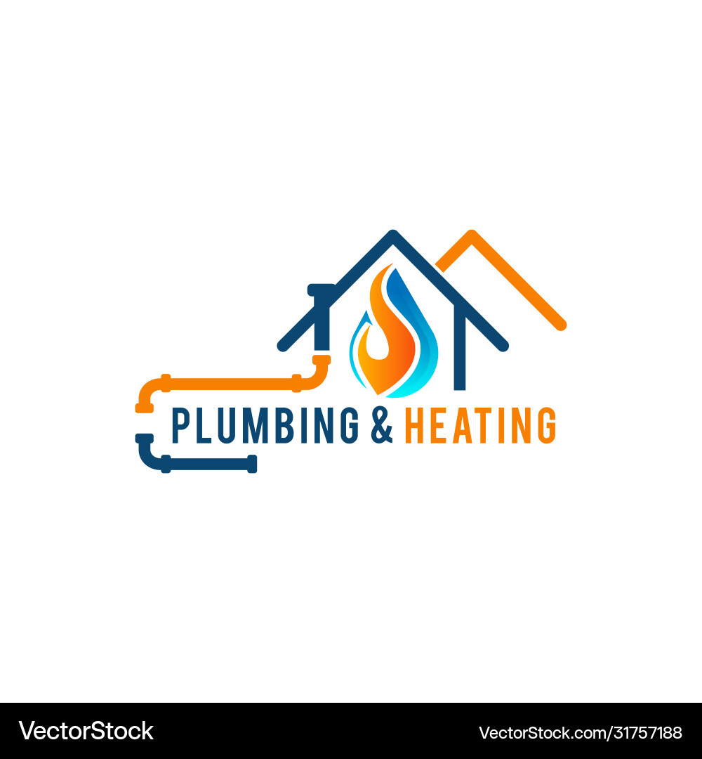 Plumbing logo designs pipe instaltation and water Vector Image