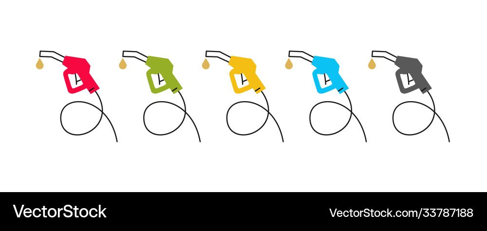 Set gas gun with drop icons Royalty Free Vector Image