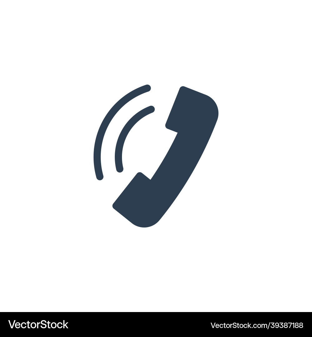 Telephone call contact us handset phone solid Vector Image