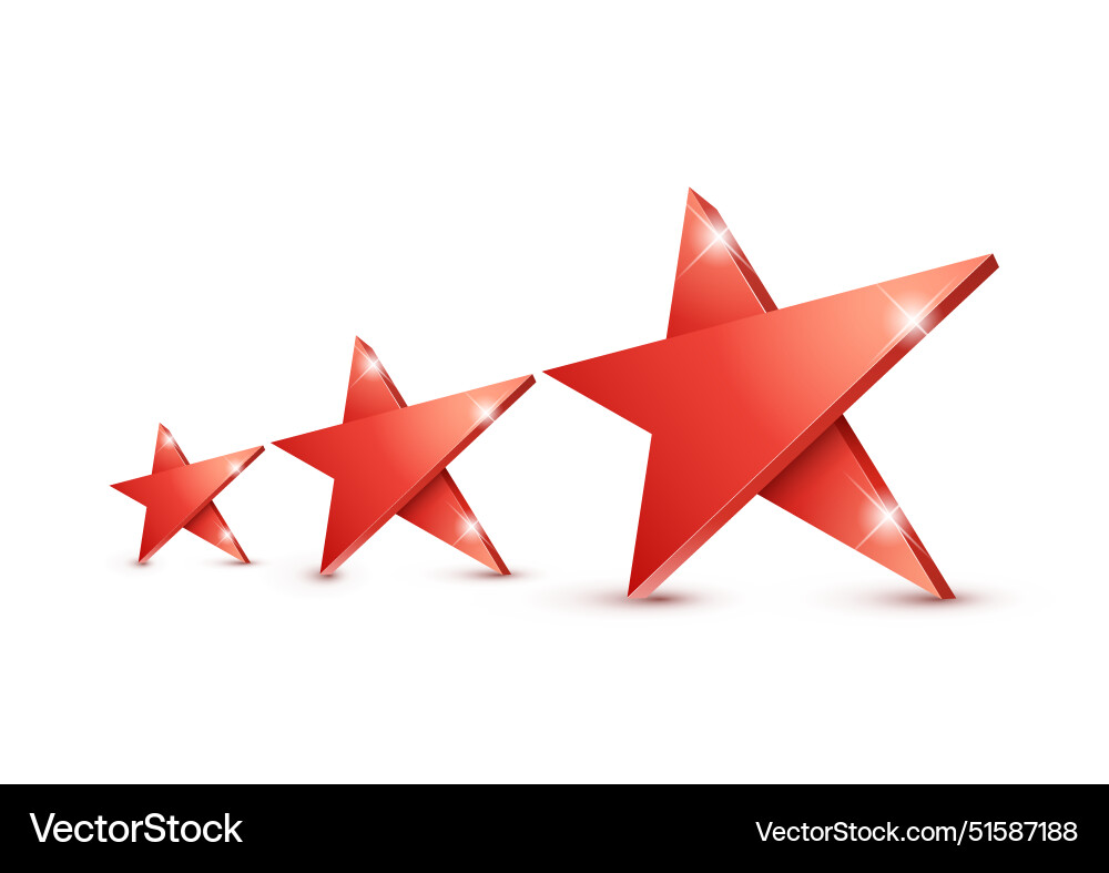 Three red stars Royalty Free Vector Image - VectorStock