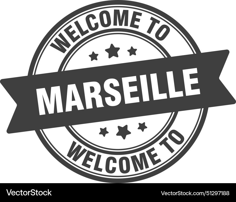 Welcome to marseille stamp round sign Royalty Free Vector