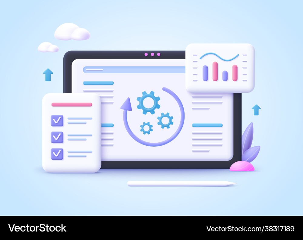 Concept workflow process project Royalty Free Vector Image