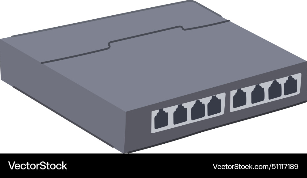 Ethernet network switch cartoon Royalty Free Vector Image