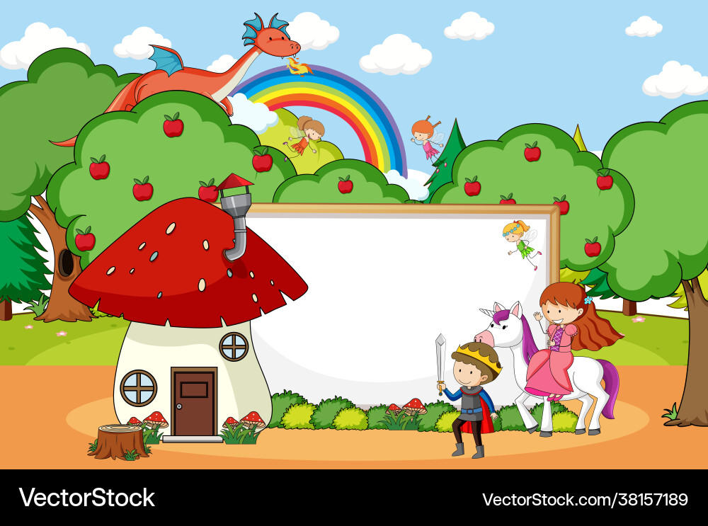 Fairy Tale Banner in Forest Royalty Free Vector Image