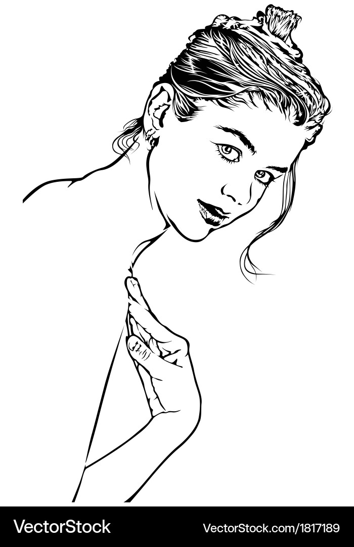 Girl sketch Royalty Free Vector Image - VectorStock