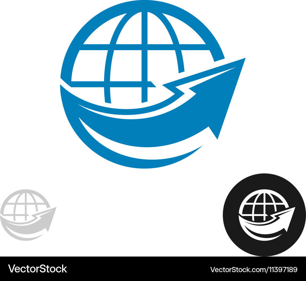Globe with arrow logo Royalty Free Vector Image